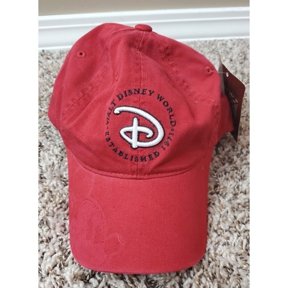 Disney | Accessories | Nwt Walt Disney World Red Adjustable Hat Ball ...